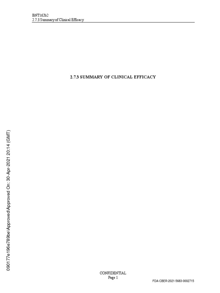 SUmmary of Clinical Efficacy | PDF | Placebo Controlled Study | Phases ...