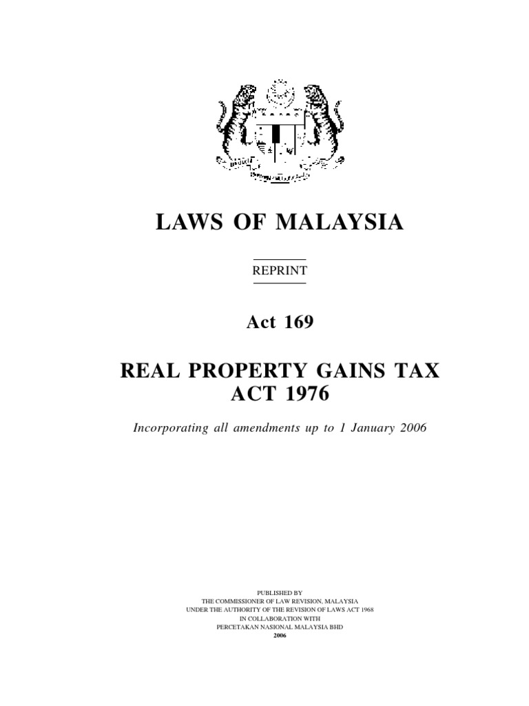 RPGT Act 169 | PDF | Real Estate Appraisal | Taxes