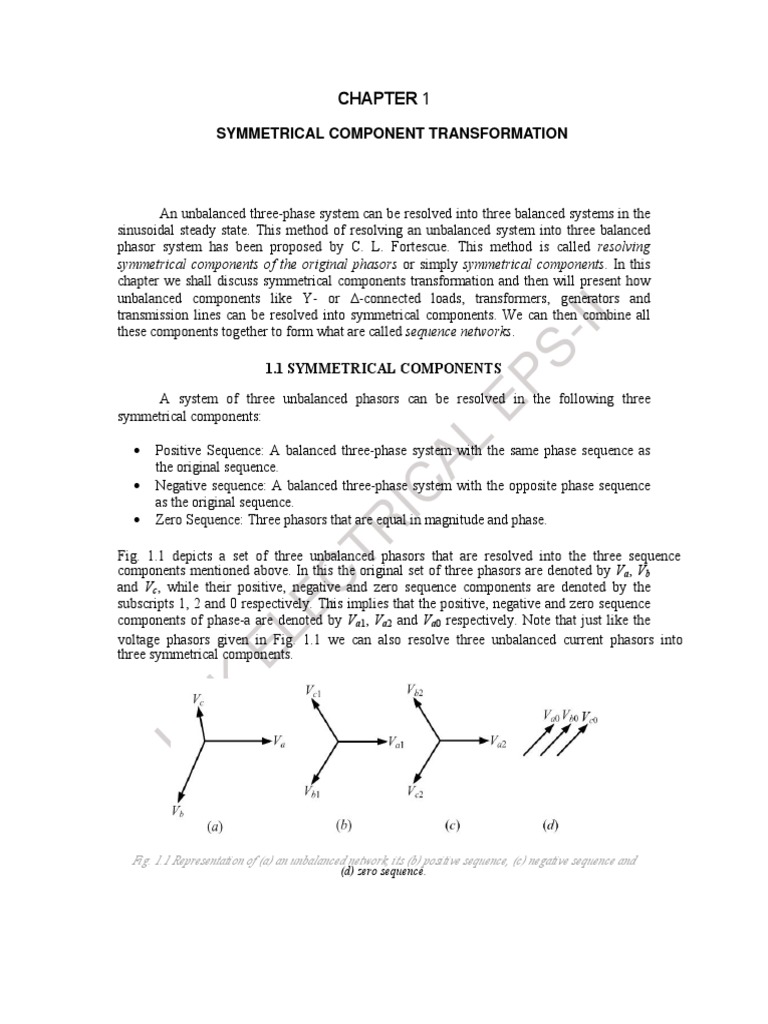 KDK Electrical Eps-Ii: Symmetrical Component Transformation | PDF ...