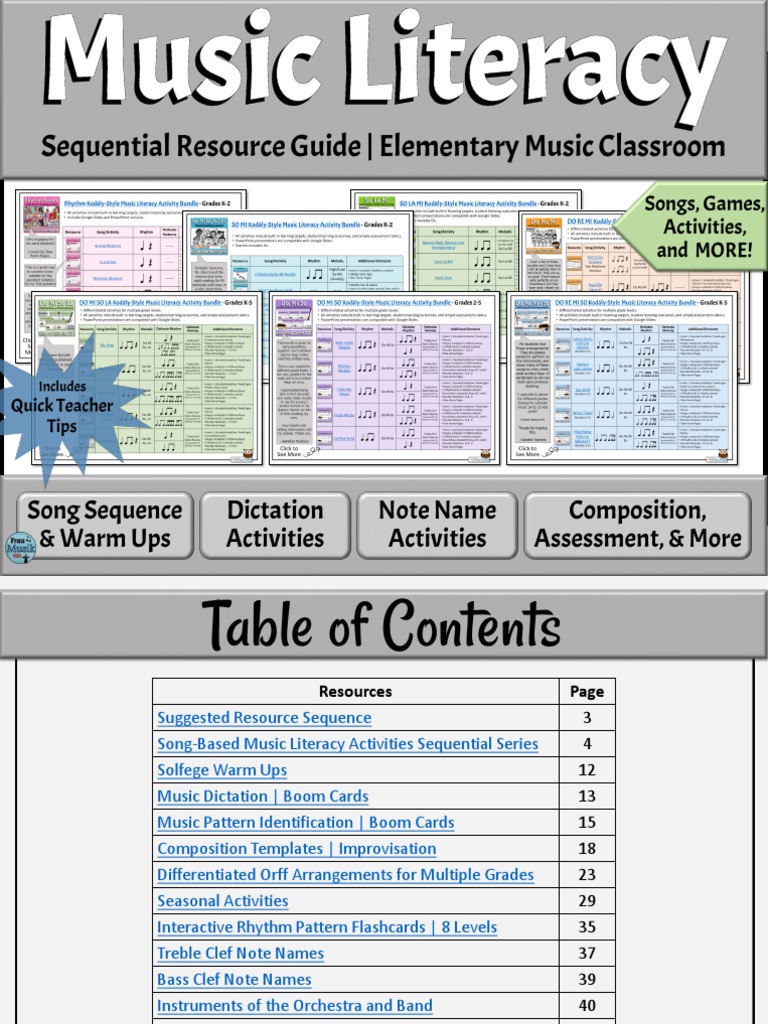 Sequential Resource Guide - Elementary Music Classroom | PDF | Musical ...