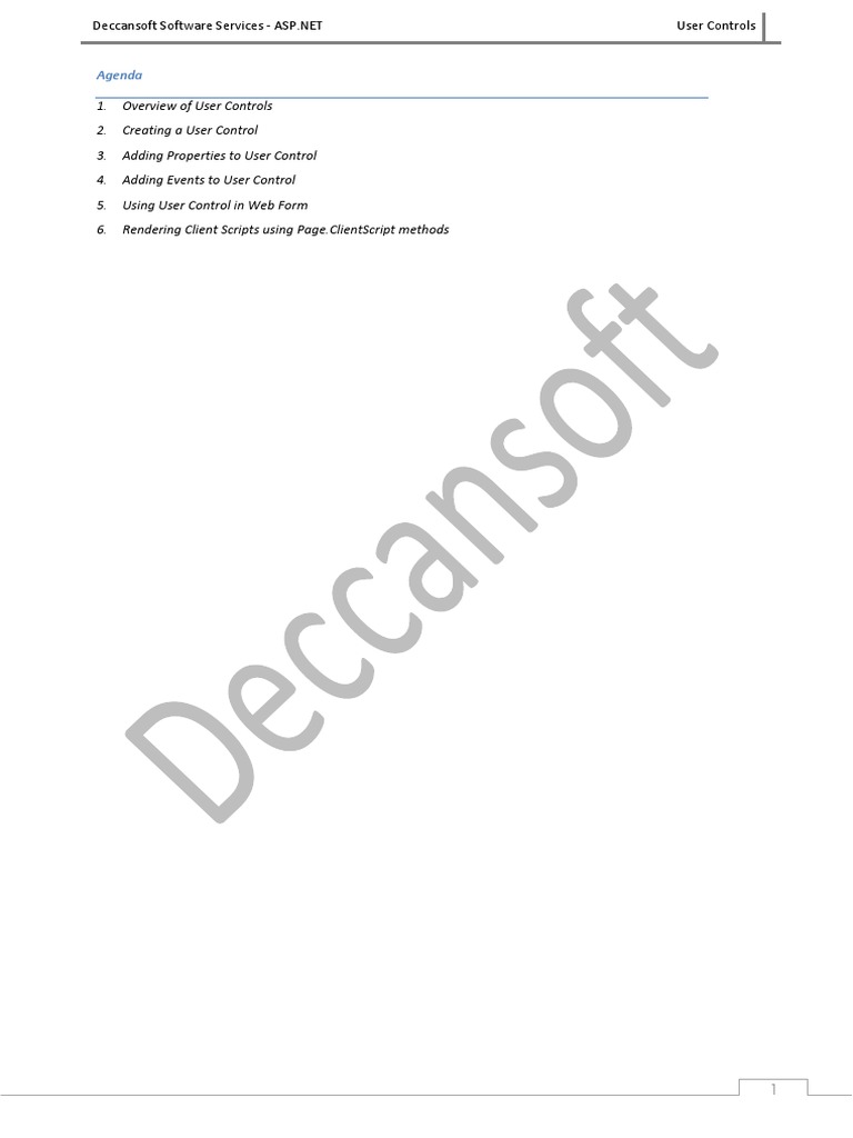 ASP.NET User Controls Guide | PDF | Internet & Web | World Wide Web