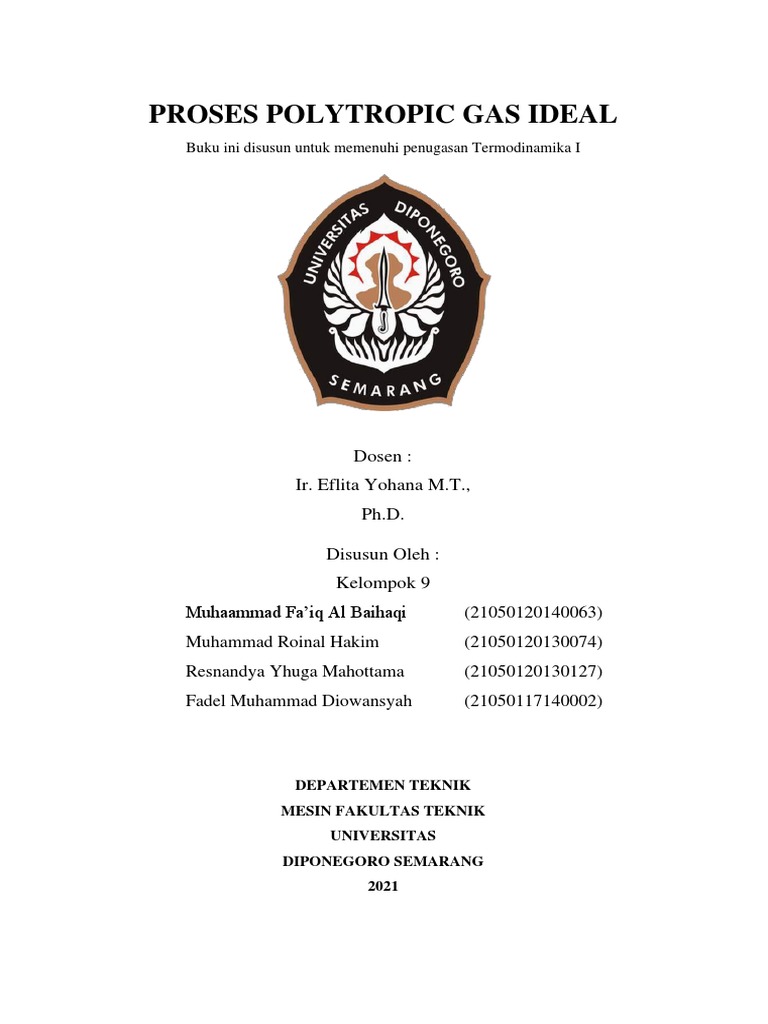 (TUGAS KELOMPOK 9) Prosess Dan Contoh Soal Aplikasi Di Lapangan Polytropic Dari Gas Ideal | PDF