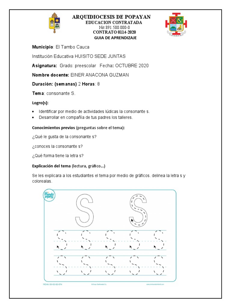 Guias de Español Preescolar Octubre | PDF | Educación de la primera ...