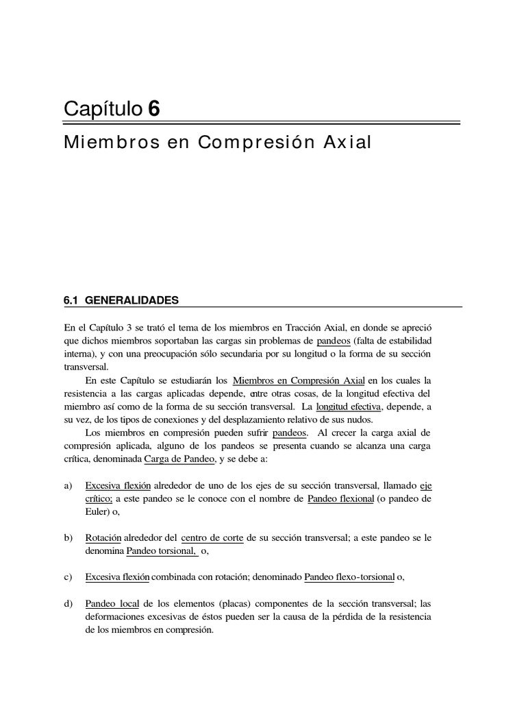 Compresión Axial y Pandeo en Estructuras | PDF | Métodos y materiales ...
