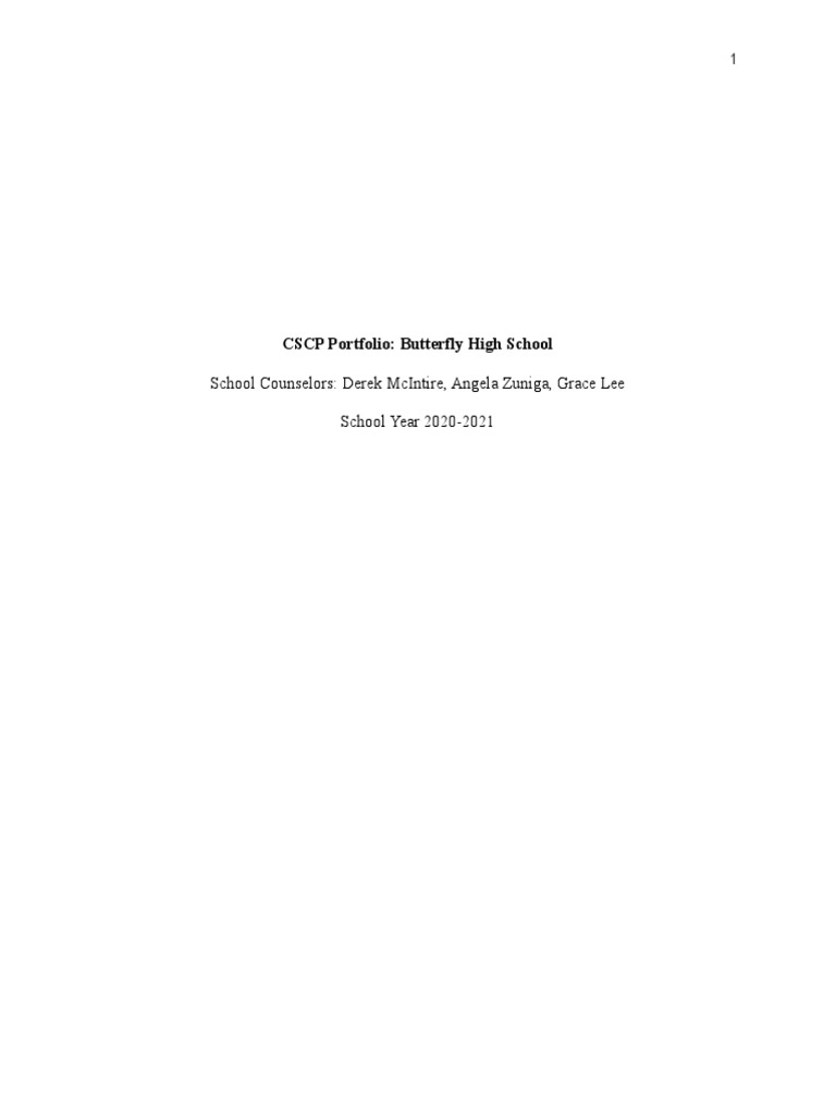CSCP Portfolio | PDF | School Counselor | Race And Ethnicity In The ...