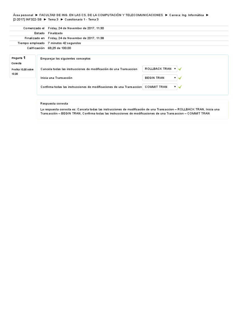 Cuestionario 1 - Tema 3 Fef | PDF | Datos de computadora | Modelo de datos