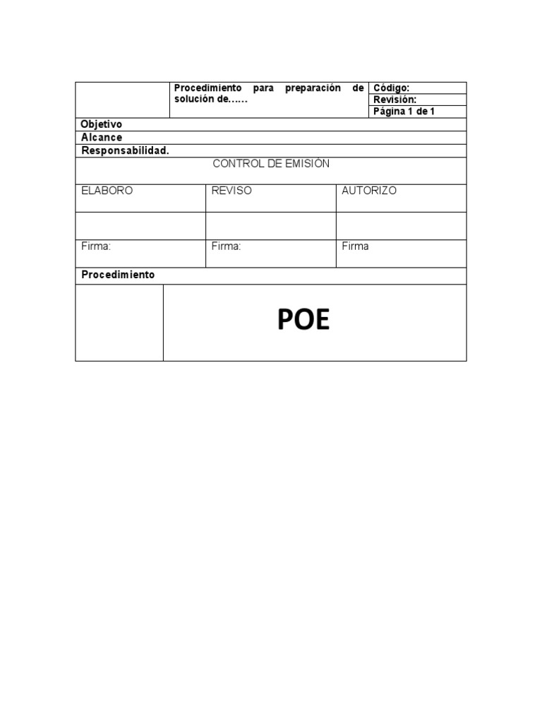 POE (Plantilla) | PDF