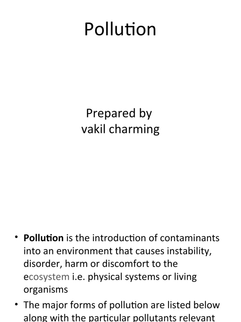 Understanding Pollution Types and Effects | PDF | Water Pollution ...