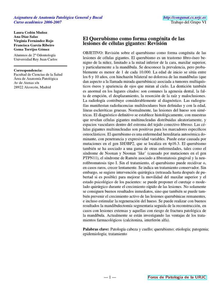 El Querubismo Como Forma Congénita de Las | Descargar gratis PDF ...