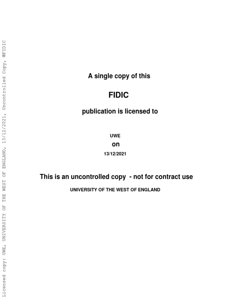 Fidic Short Form of Contract | PDF | Present Value | License