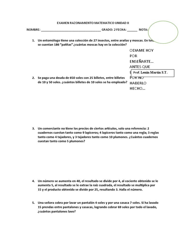 Examen RM - Segundo | PDF