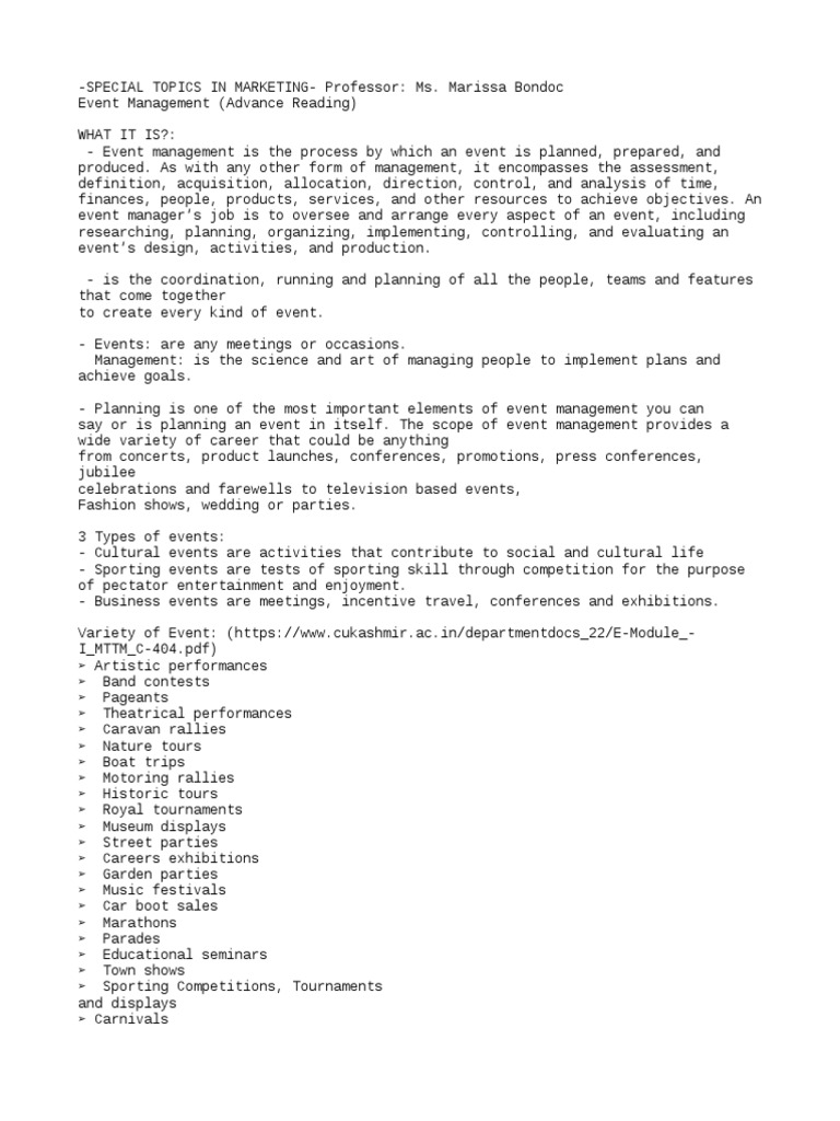 Special Topics In Marketing PDF Anthropology Learning