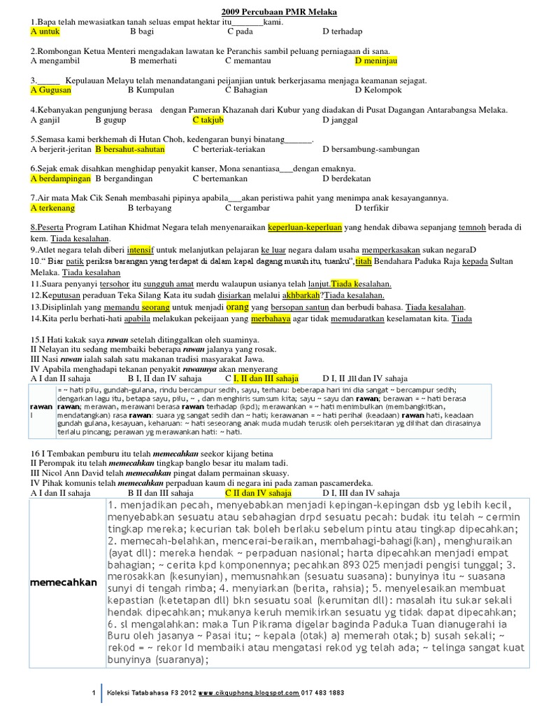 F3 BM 2009 Koleksi PMR Set Guru | PDF