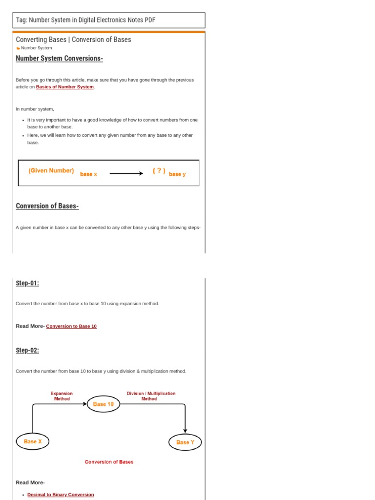 Number System in Digital Electronics Notes PDF - Gate Vidyalay | PDF ...