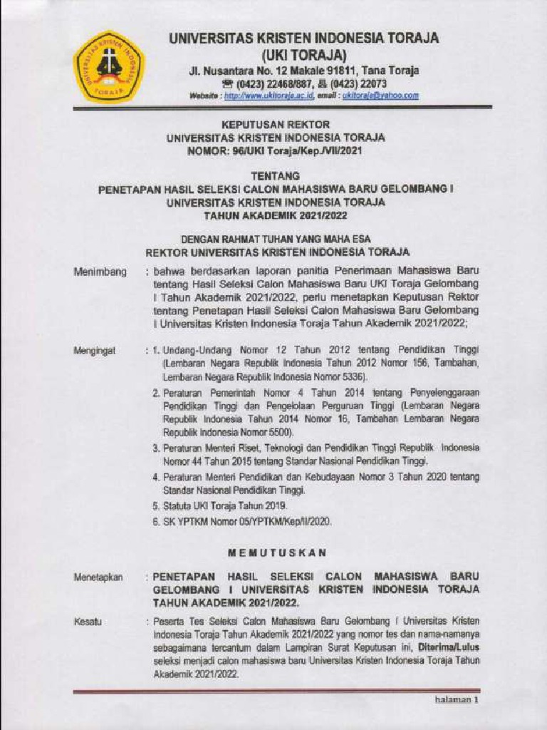 Universitas Kristen Indonesia Toraja (Uki Toraja) : JI. Nusantara No ...