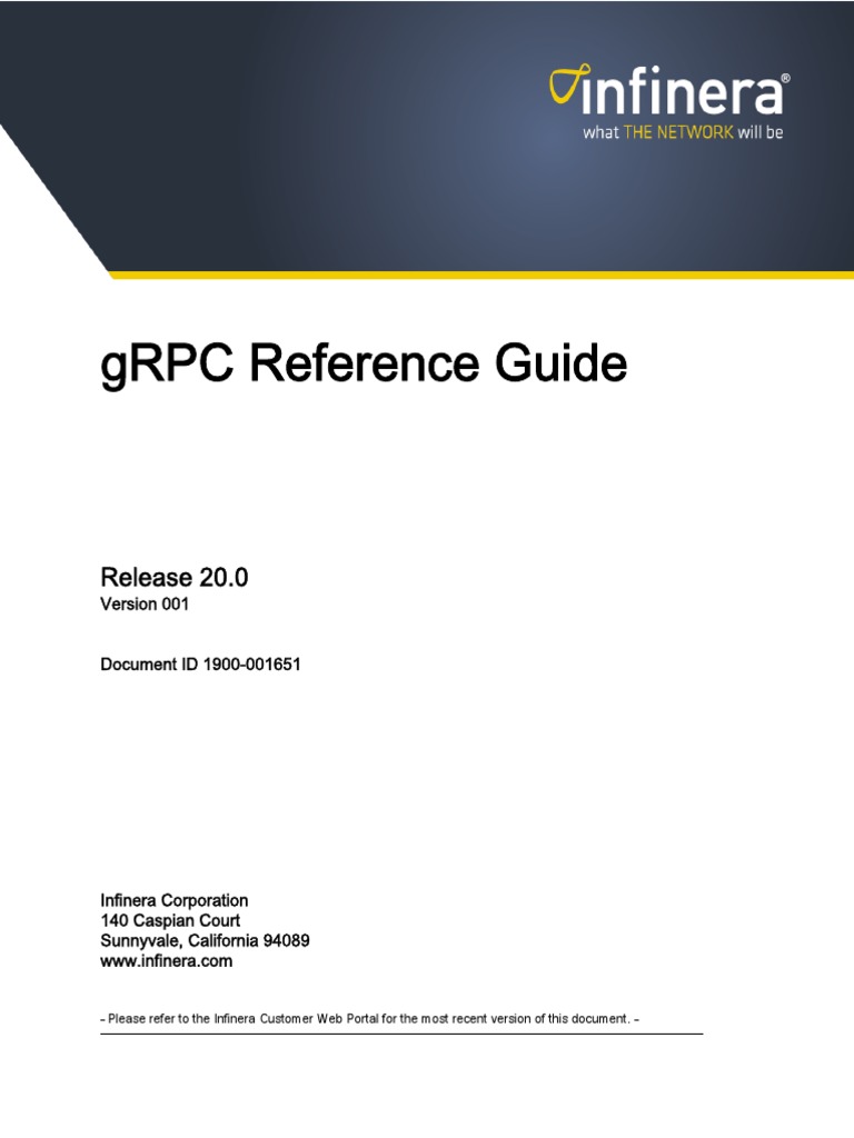Infinera GRPC Reference Guide | PDF | Computer Network | Transport Layer Security
