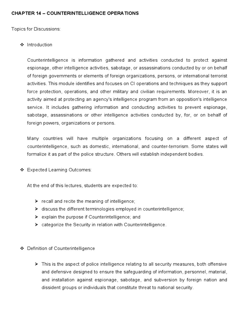 Counterintelligence Operations Overview | PDF | Malware ...