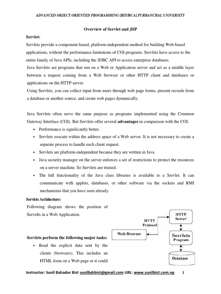 Introduction To JSP and Servlet | PDF | Java (Programming Language ...