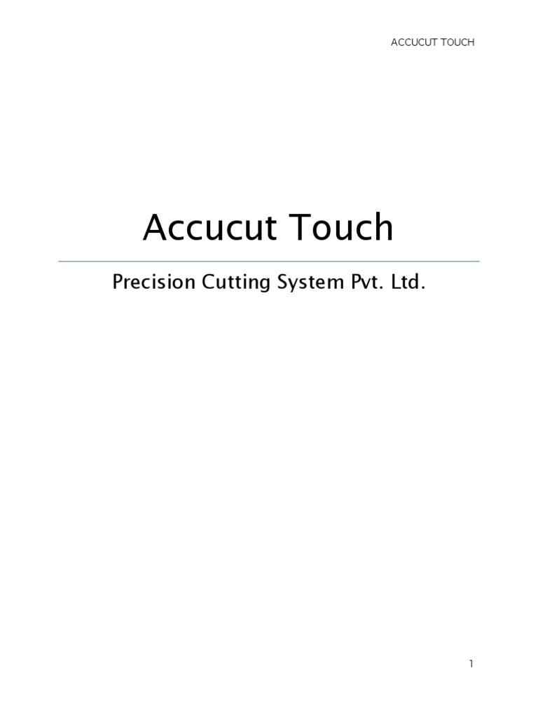 Accucut-Tc Manual | PDF | Switch | Electric Motor