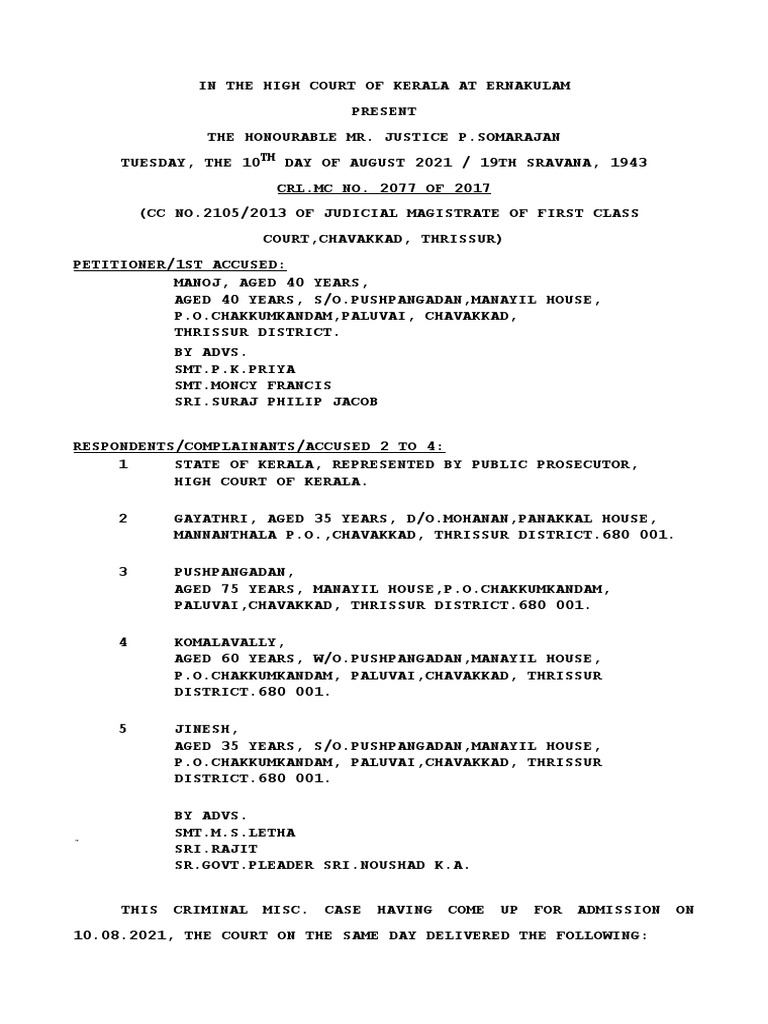 KHC - Section 494 IPC Second Marriage While Divorce Decree Was Stayed ...
