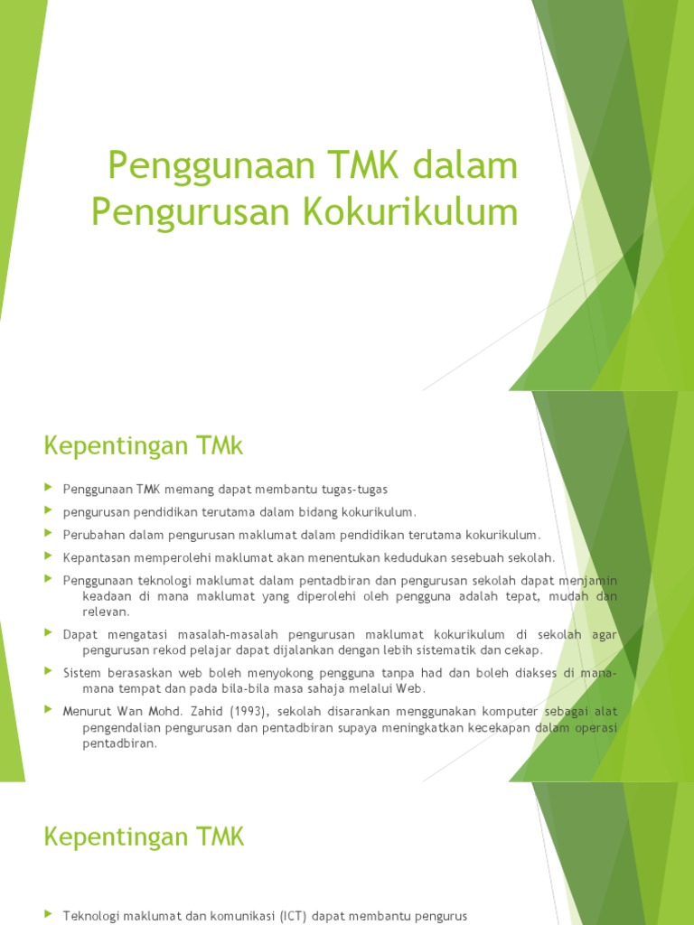 Penggunaan TMK Dalam Pengurusan Kokurikulum | PDF