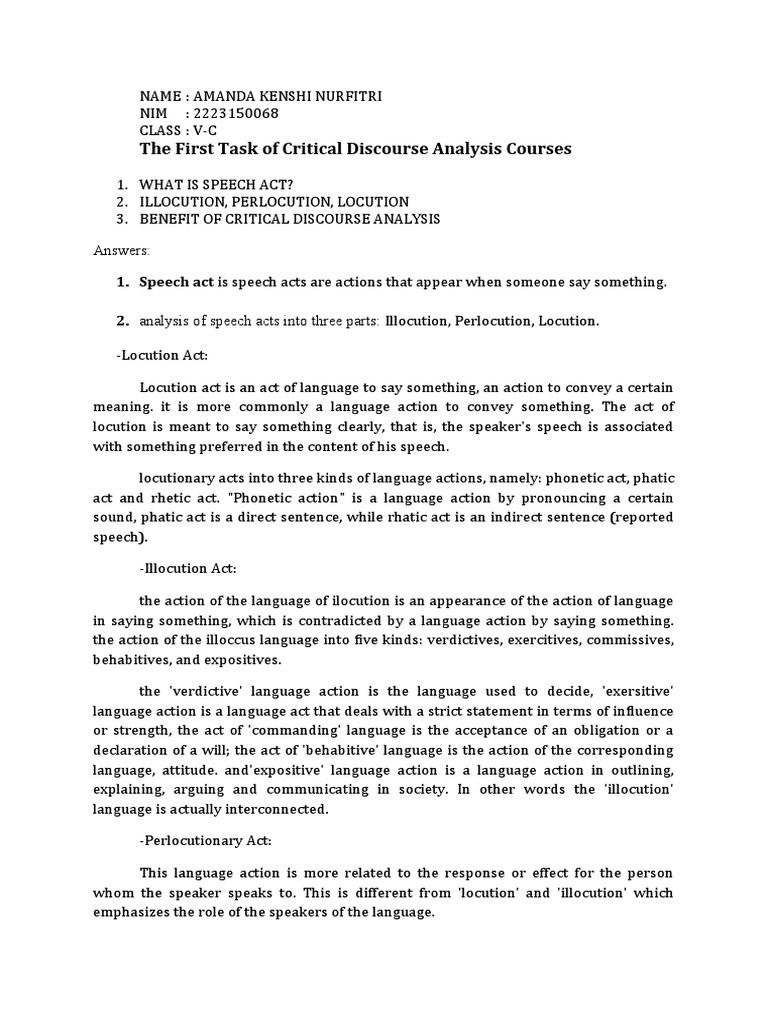Illocution, Perlocution, Locution | PDF | Discourse | Semiotics
