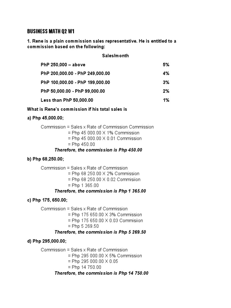 Business Math Q2 W1-W2 | PDF | Money | Economies