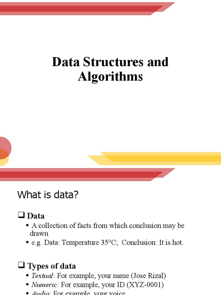 1 Data Structures And Algorithms Pdf Data Structure Algorithms