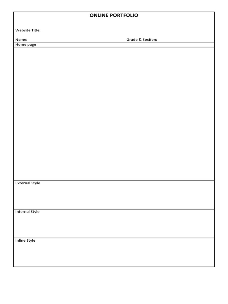 Online Portfolio Template | PDF