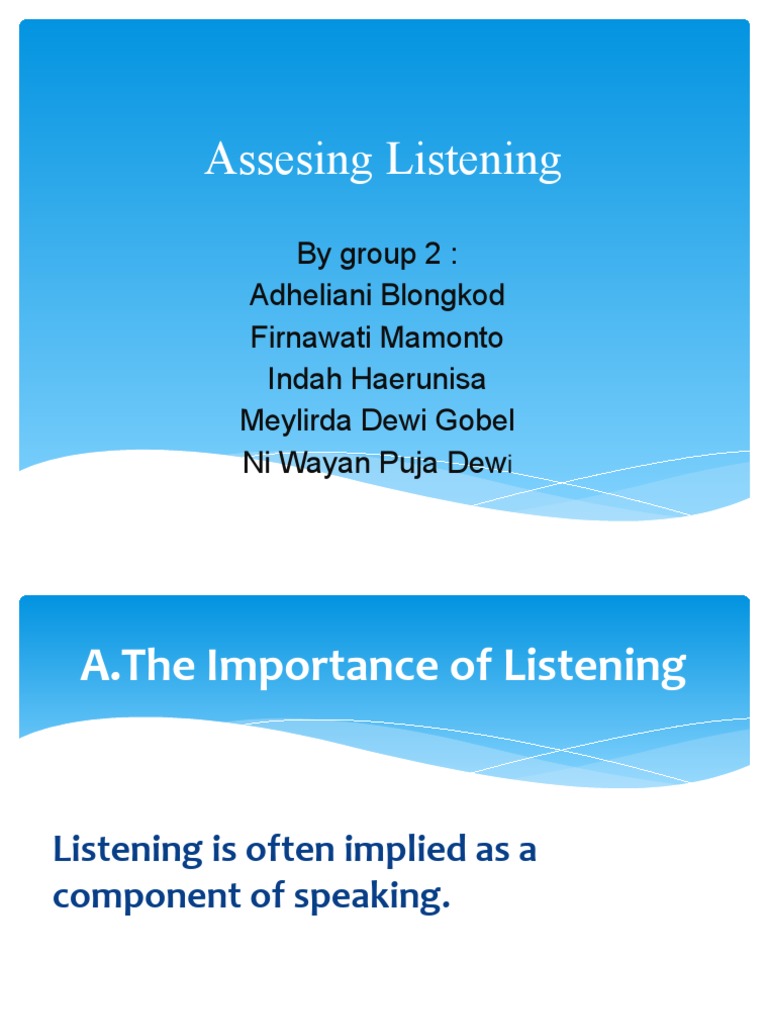 Assessing Listening Skills Guide | PDF | Reading Comprehension ...