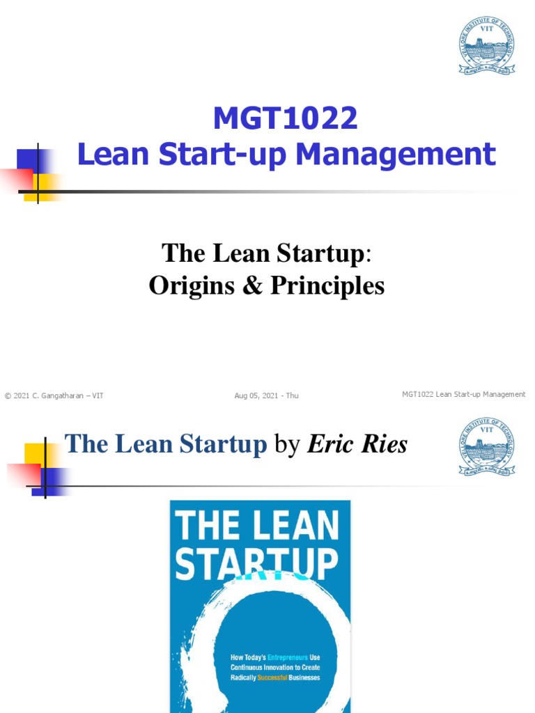 MGT1022 Lean Start-Up Management: The Lean Startup: Origins ...