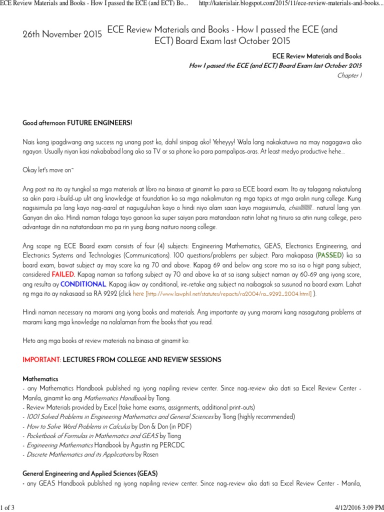 Ece Review Materials and Bookspdf | PDF