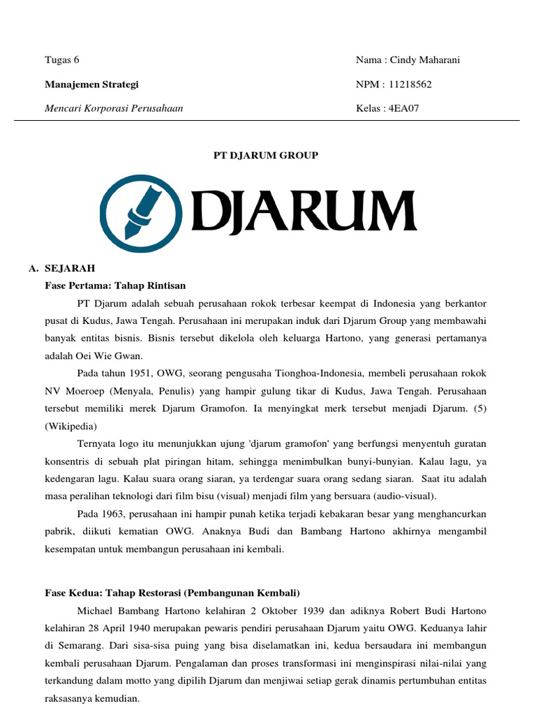 Tugas 6 | PDF | Bisnis