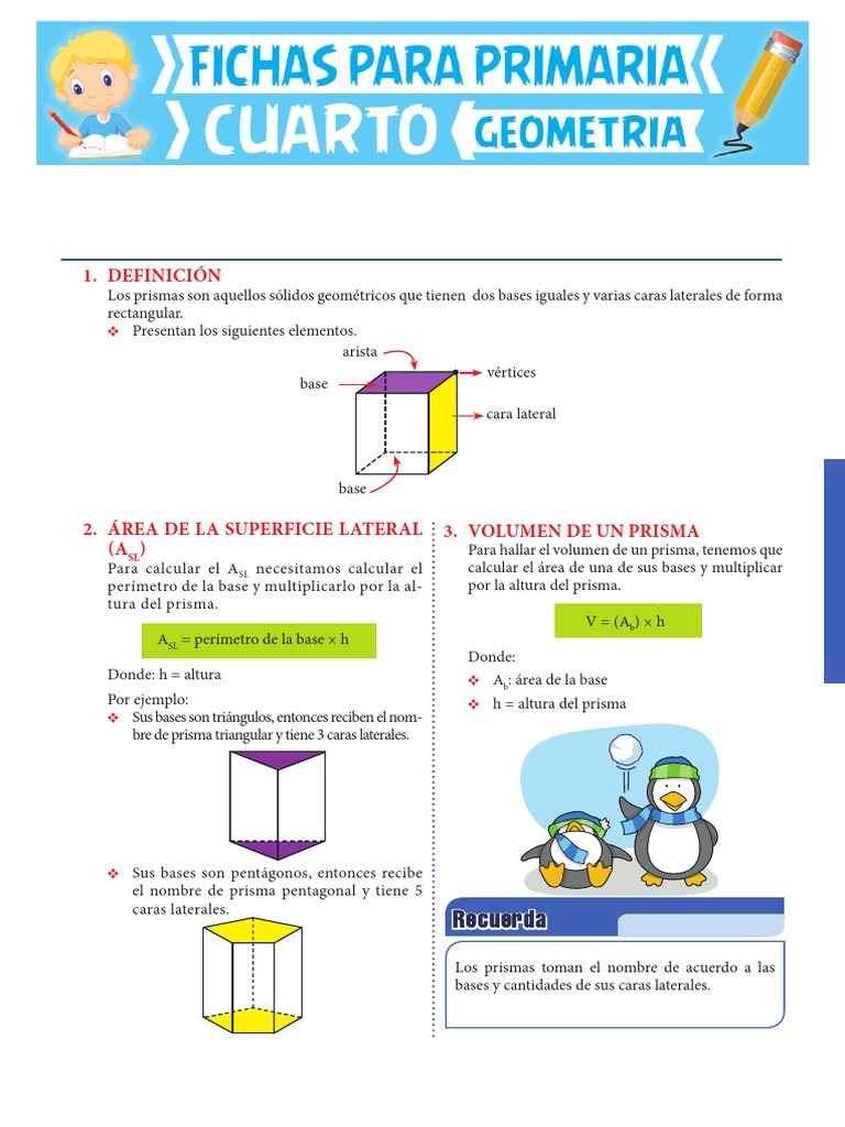 Hojas De Trabajo Imprimibles Sobre El área Del Prisma Construcción