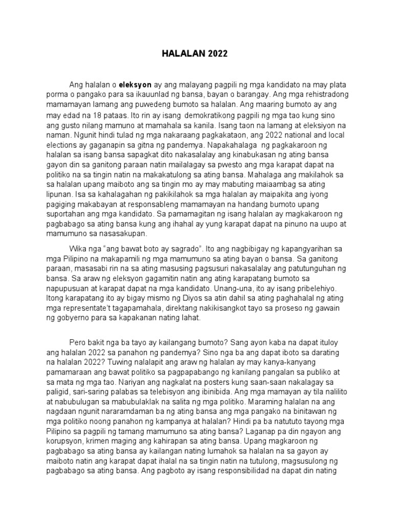 Halalan 2022 | PDF
