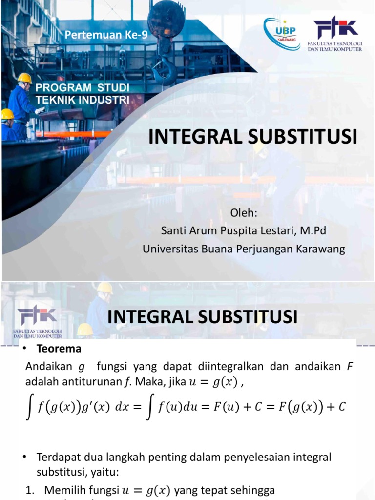 Rumus Integral Substitusi dan Contoh | PDF
