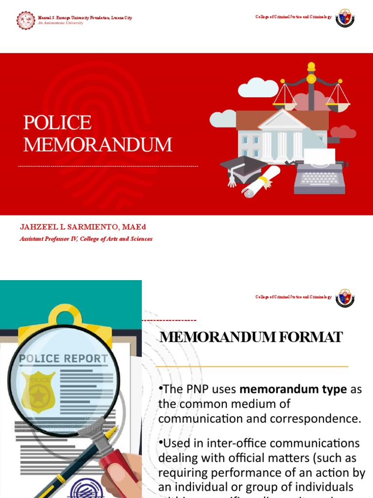 Guidelines for Writing Effective Police Memorandums | PDF | Detective ...