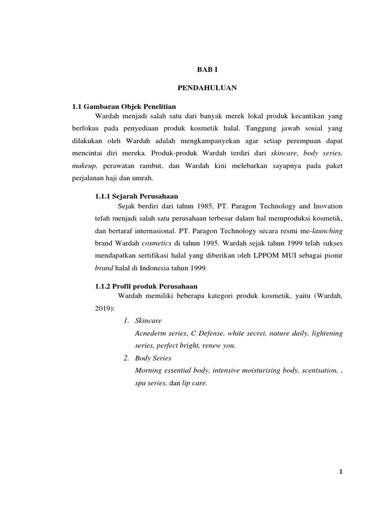 "Wardah: Merek Kosmetik Halal Terdepan" | PDF