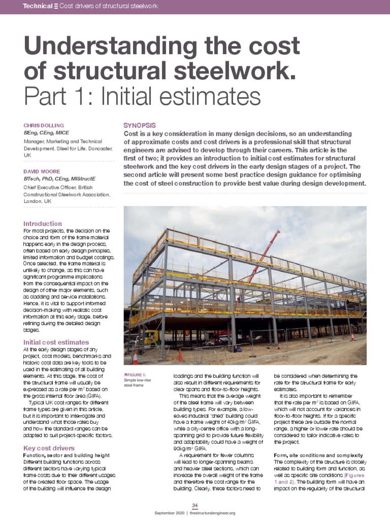 Part 1: Initial Estimates: Understanding The Cost of Structural ...
