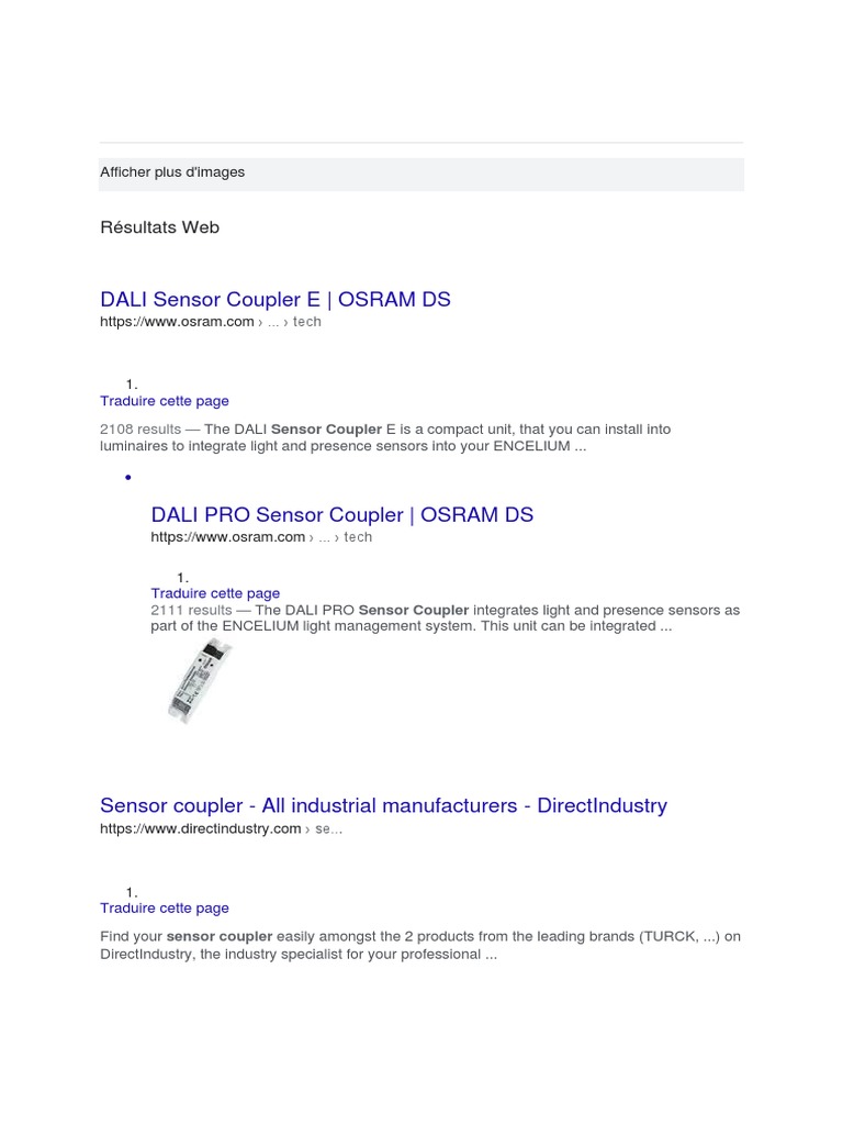 DALI Sensor Coupler E - OSRAM DS: Résultats Web | PDF | Computer Engineering | Lighting