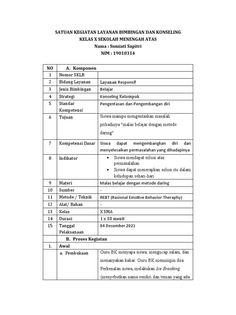 RPL-Konseling Kelompok-Belajar | PDF