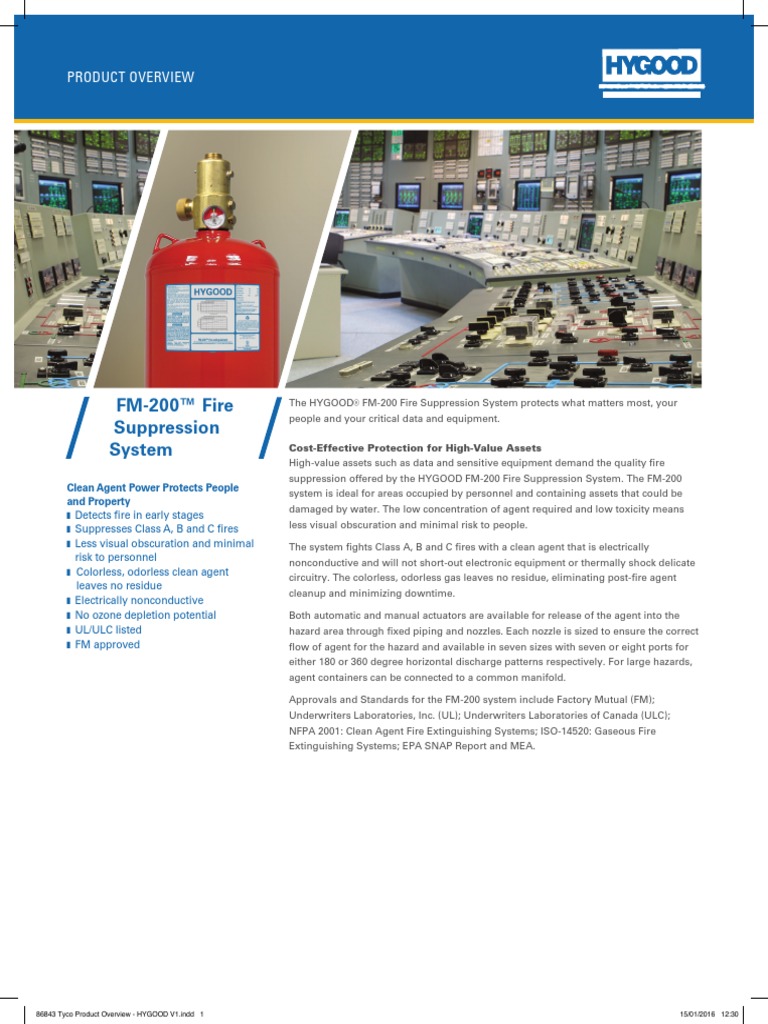 FM-200™ Fire Suppression System: Product Overview | PDF | Firefighting