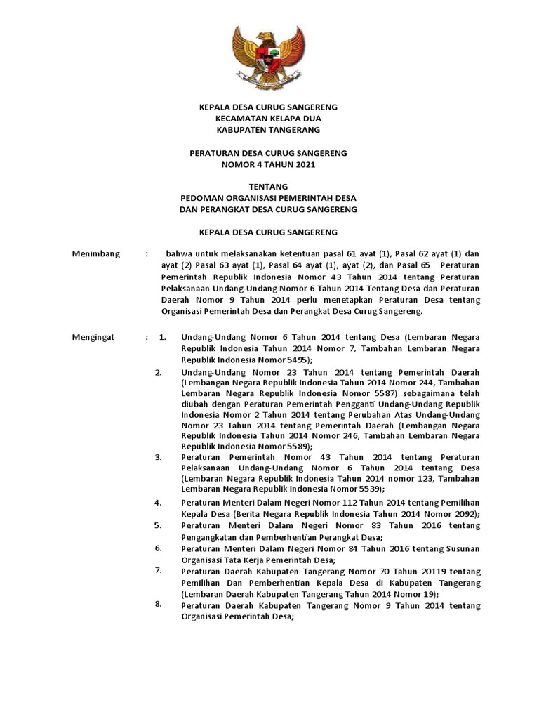 Perdes Sotk Desa | PDF