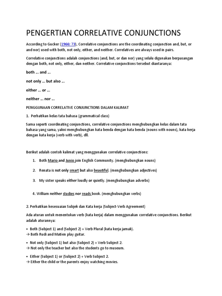 Pengertian Correlative Conjunctions | PDF | Verb | Noun