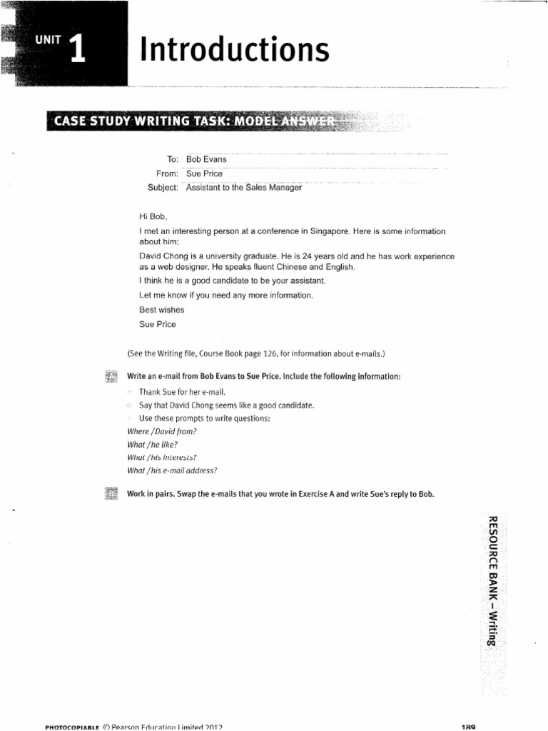 Market Leader Elementary 3rd Resource Bank (Writing) | PDF