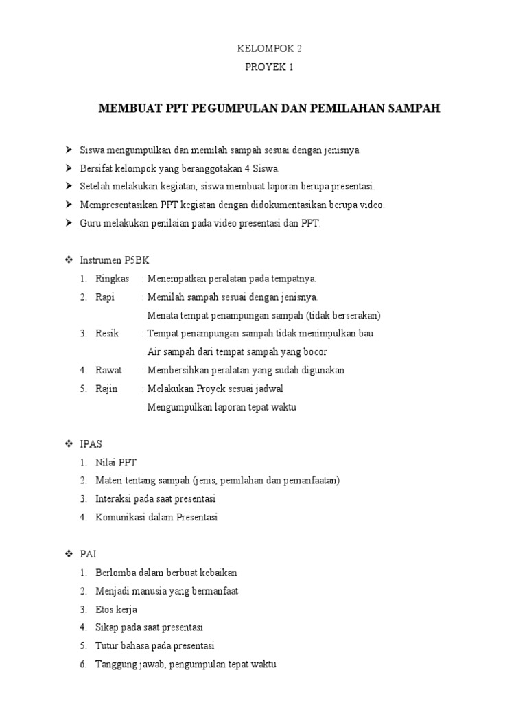 Proyek P5BK IPAS PAI | PDF