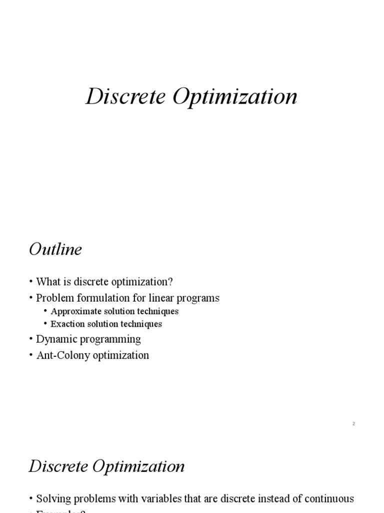 Discrete Optimization | PDF | Linear Programming | Mathematical ...