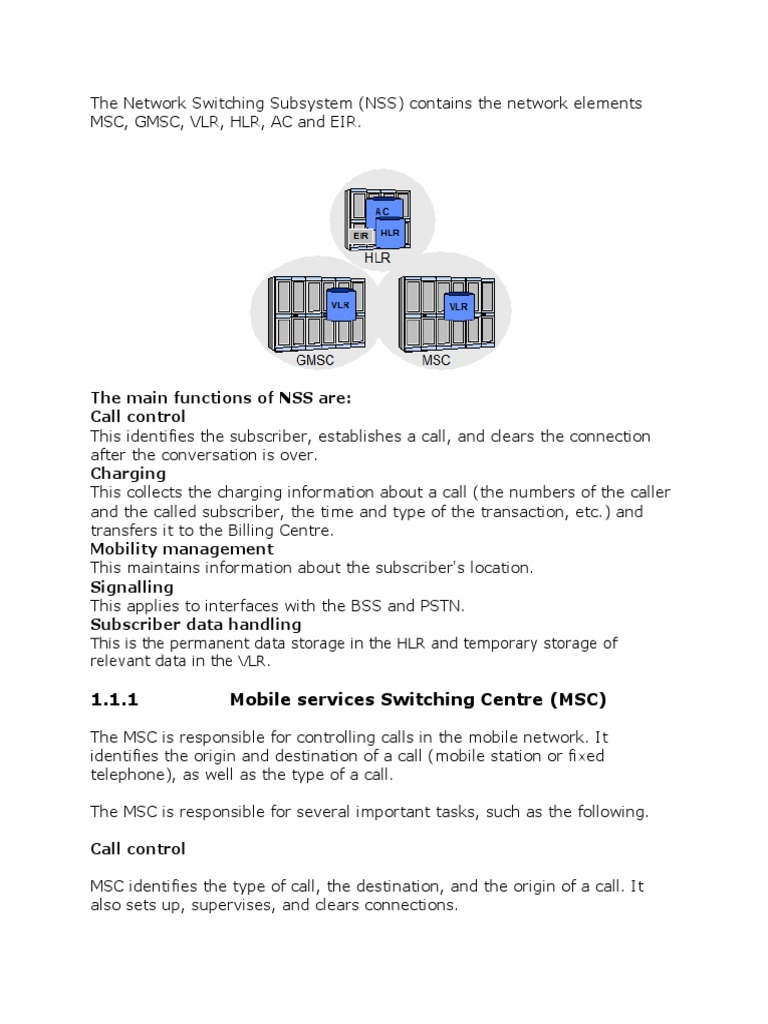 The Network Switching Subsystem | PDF | Electronics | Information ...