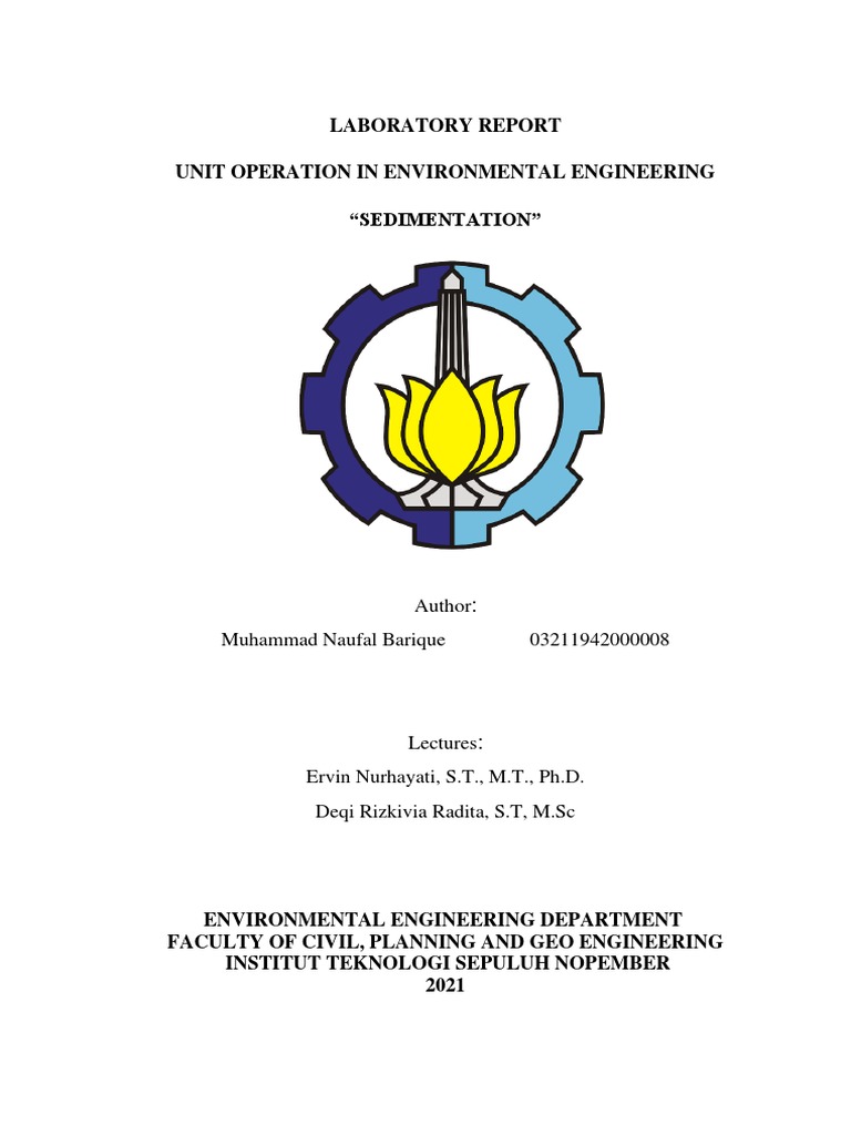 Sedimentation Practicum - Unit Operation in Enviornmental Engineering ...