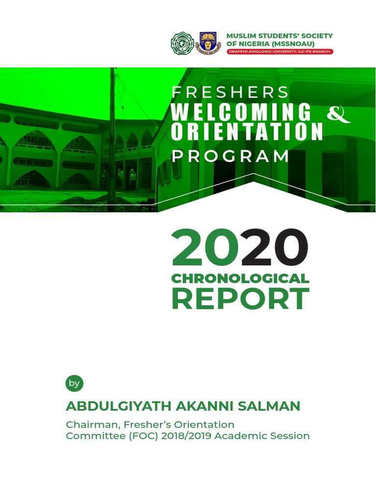 Welcoming and Orientation Report - 2020 Mssnoau P | PDF